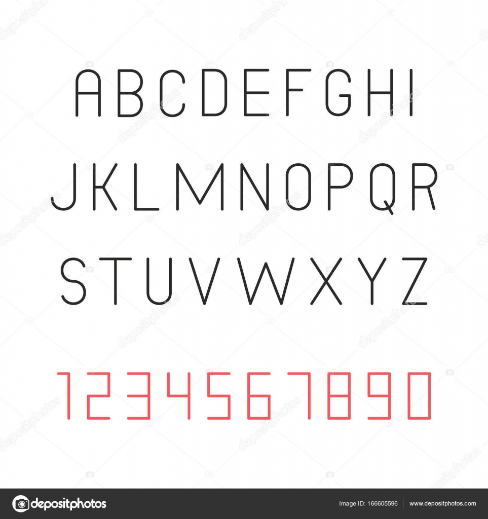 Fuente delgada, diseño de letras de alfabeto vectorial . vector ...