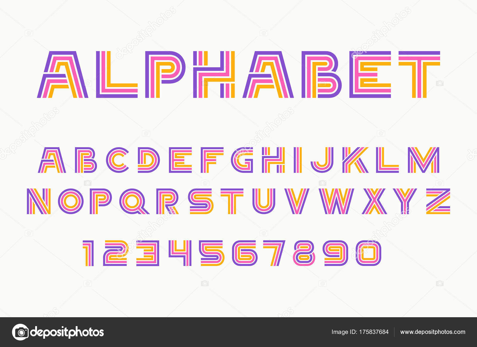 Vector Linear Font Alphabet Stock Vector Image by ©NataliiaVolyk #175837684