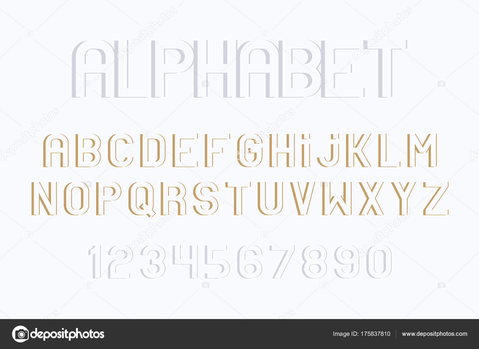 Vector Linear Font Alphabet Stock Vector by ©NataliiaVolyk 175837810