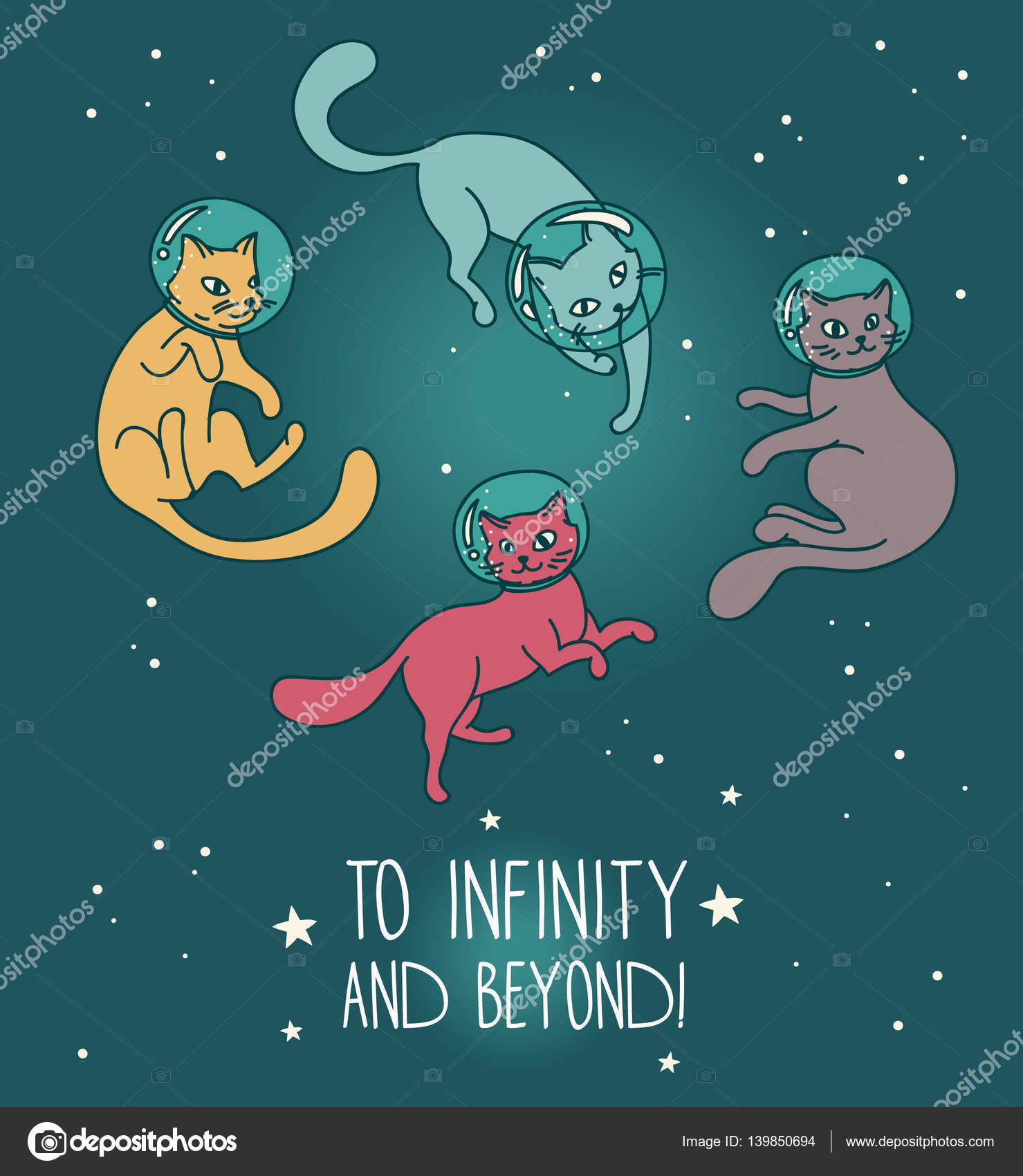 Cat Head Floating In Space