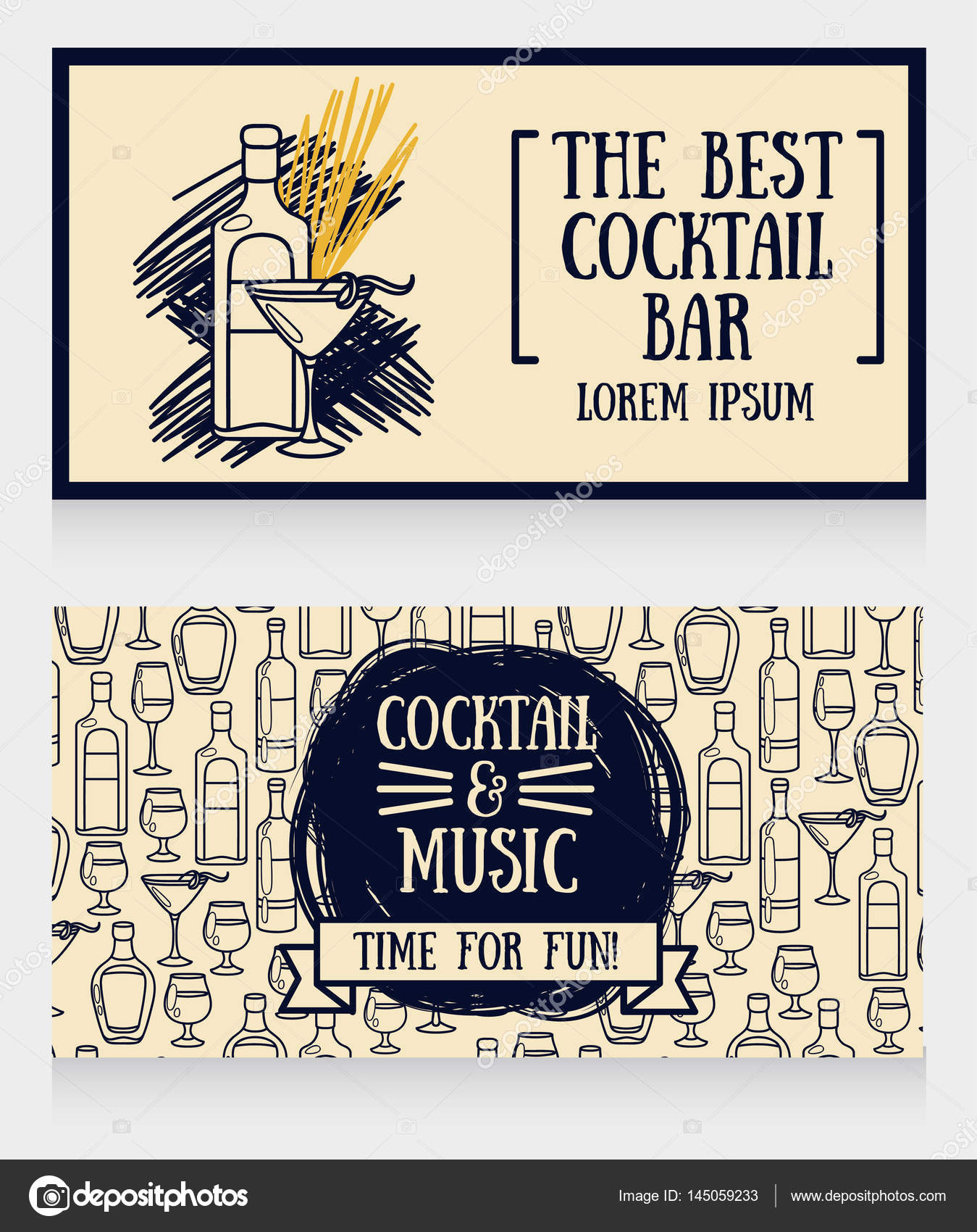Banners for cocktail bar Stock Vector Image by ©ghouliirina #145059233