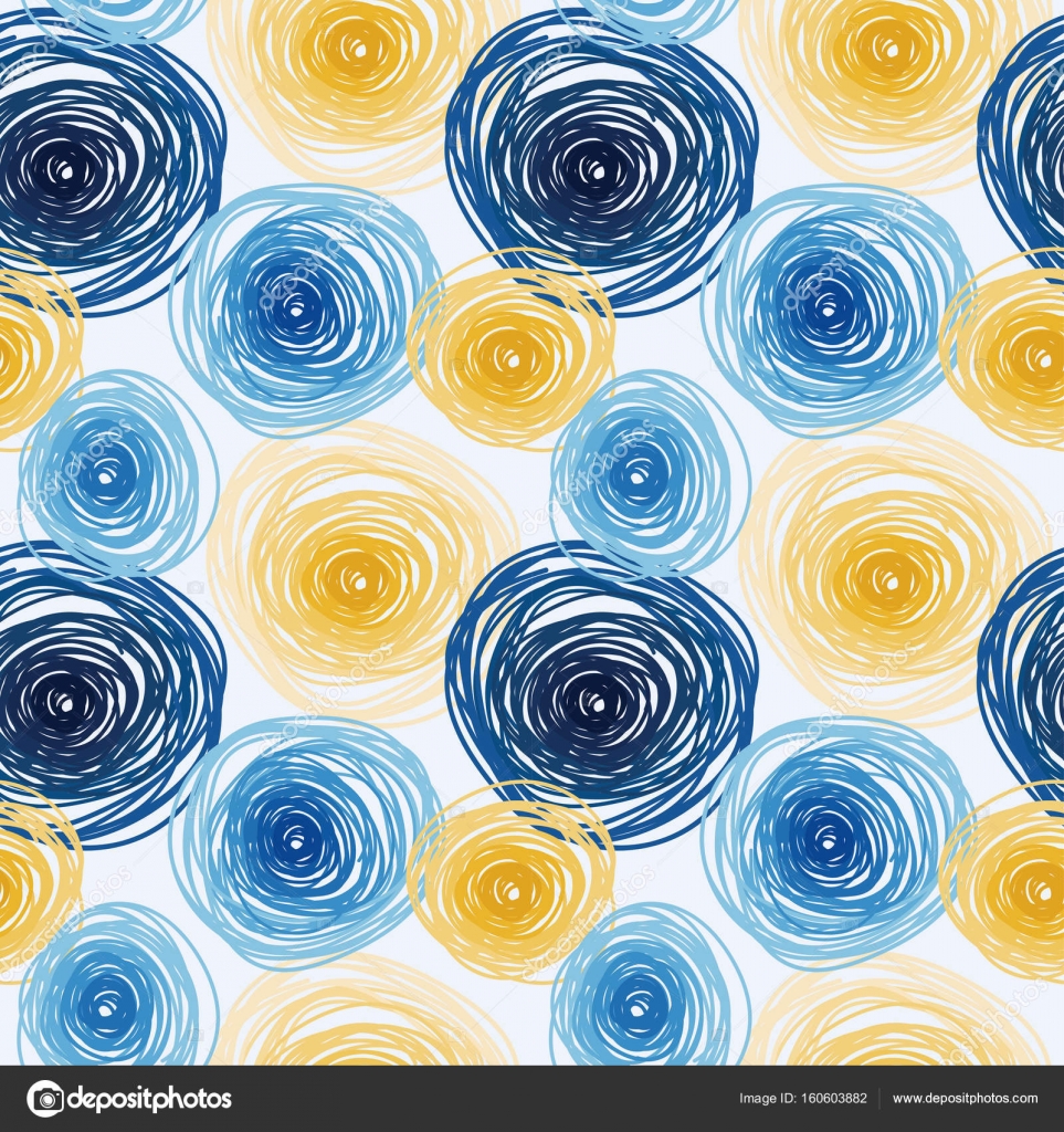 Seamless pattern with colorful circles, van gogh artistic style Stock ...