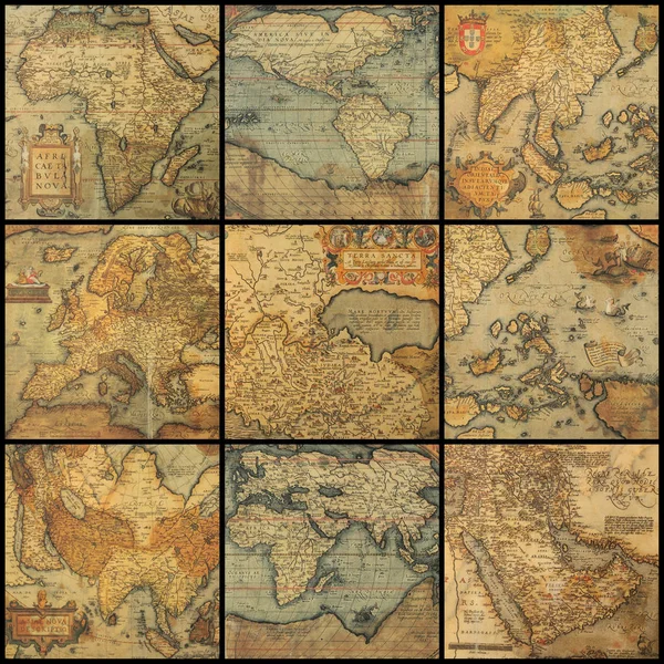 Collage with antique maps — Stock Photo © Malgorzata_Kistryn #8307021
