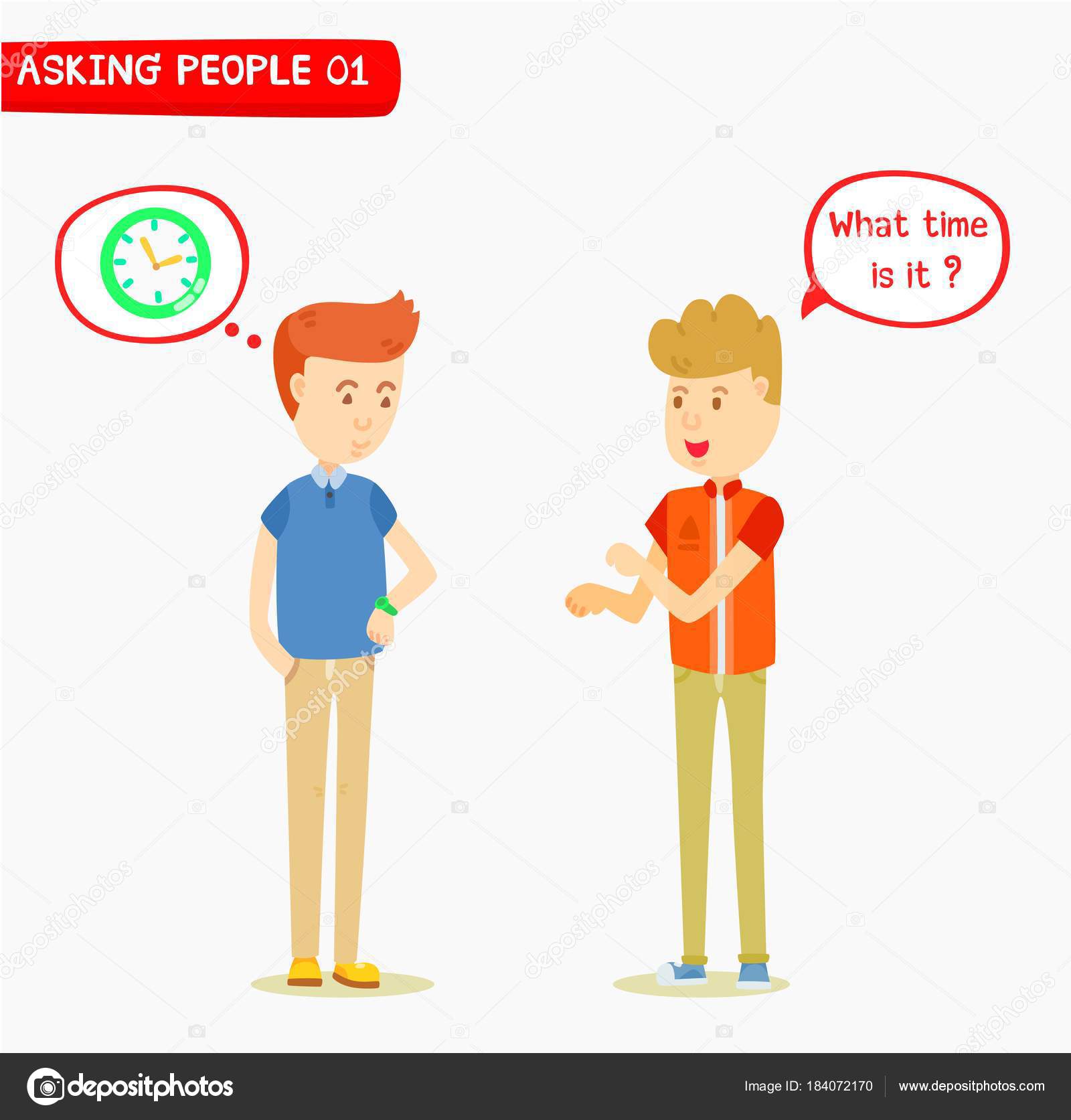 Young Man Ask Time His Friend Two Man Talking Time Stock Vector Image ... Young Man Ask Time His Friend Two Man Talking Time Stock Vector Image ...