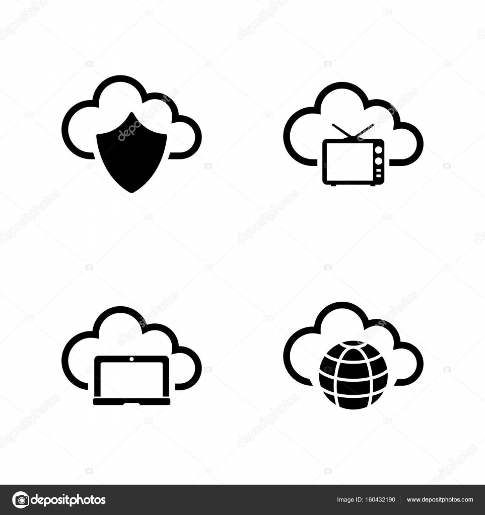 Awan komputer. Ikon Vektor Terkait Sederhana Vektor Stok oleh ...