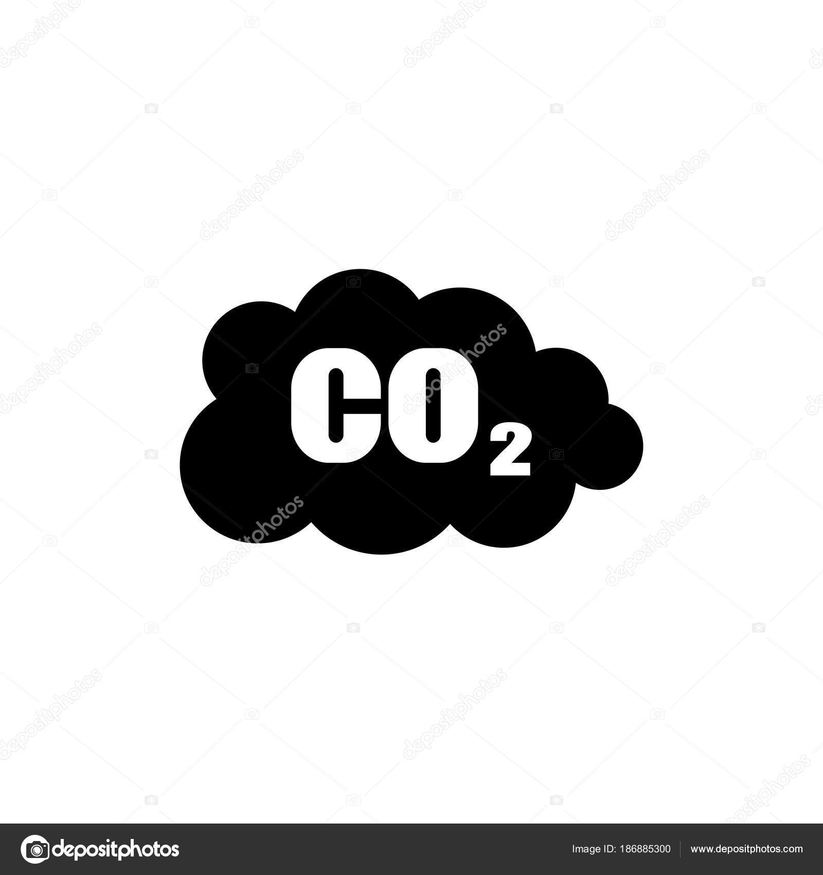 Icono de emisiones de CO2 nube vector plano Vector de stock por ...