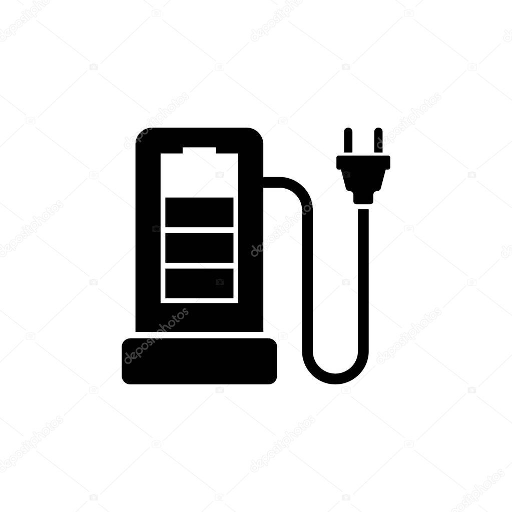 Charging Station for Electric Car Flat Vector Icon — Stock Vector ...