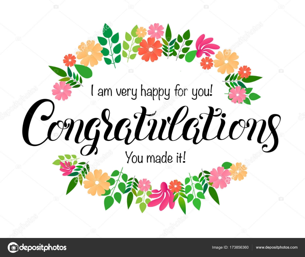 Congratulations hand lettering Stock Vector by ©tiny_selena 173856360