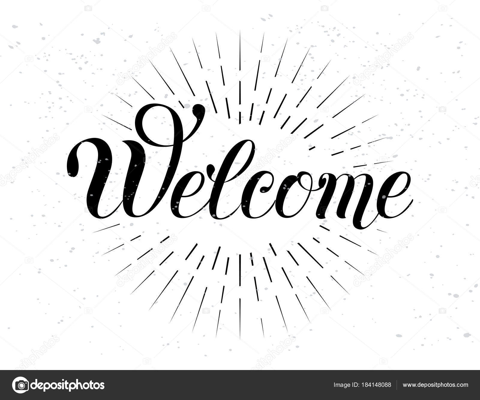 Welcome hand lettering Stock Vector Image by ©tiny_selena #184148088