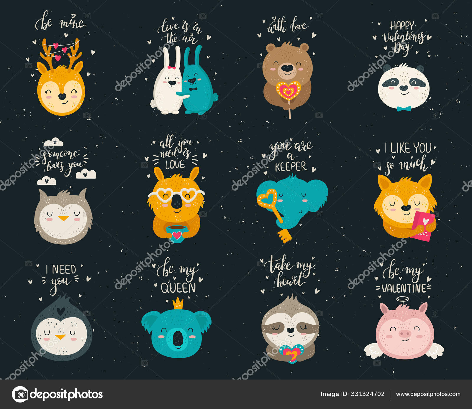 Cute Animals In Love Drawings