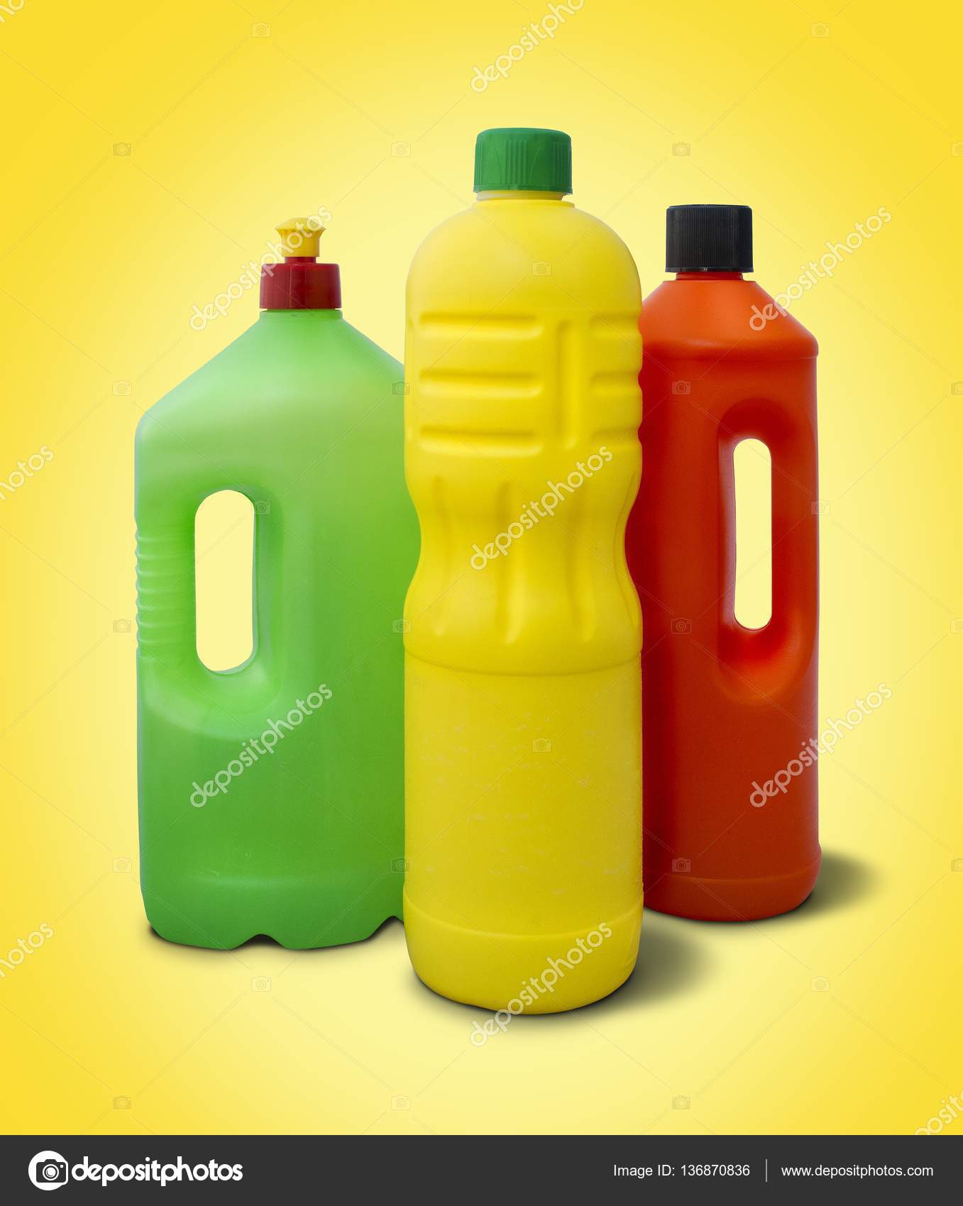 Three container with cleaning products Stock Photo by ©Pixellio 136870836