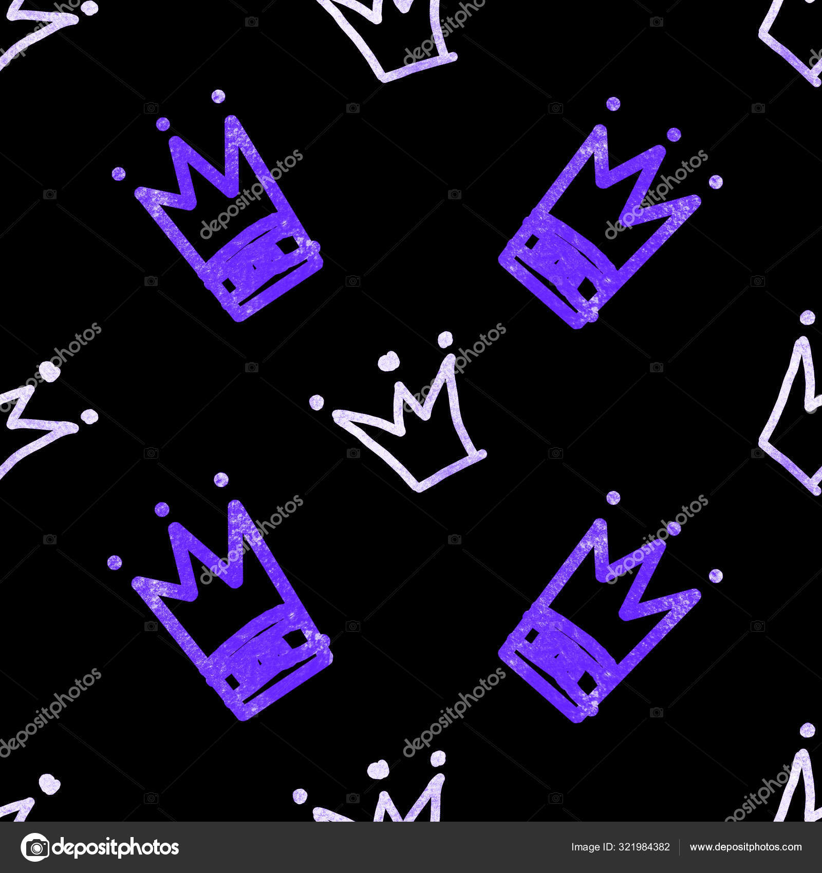 Seamless Pattern Crowns Black — Stock Photo © sun_tiger #321984382