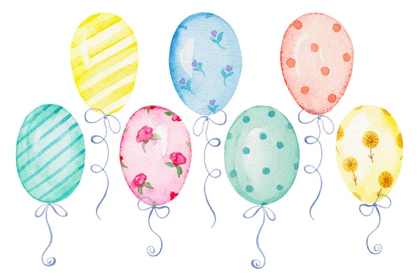 Watercolor of blue balloons Stock Photo by ©khunchomvectors 329765208