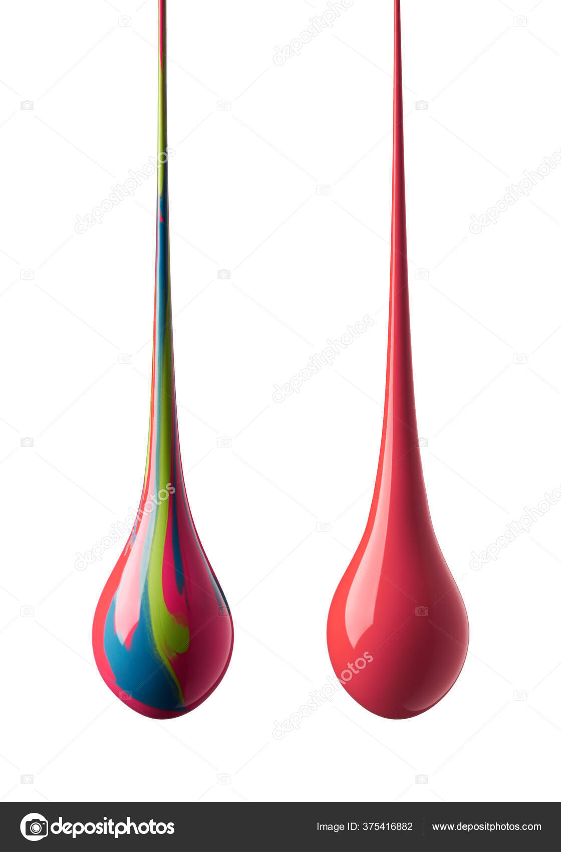 Paint Droplets Isolated White One Mixed Colors Stock Photo by ©ifong ...