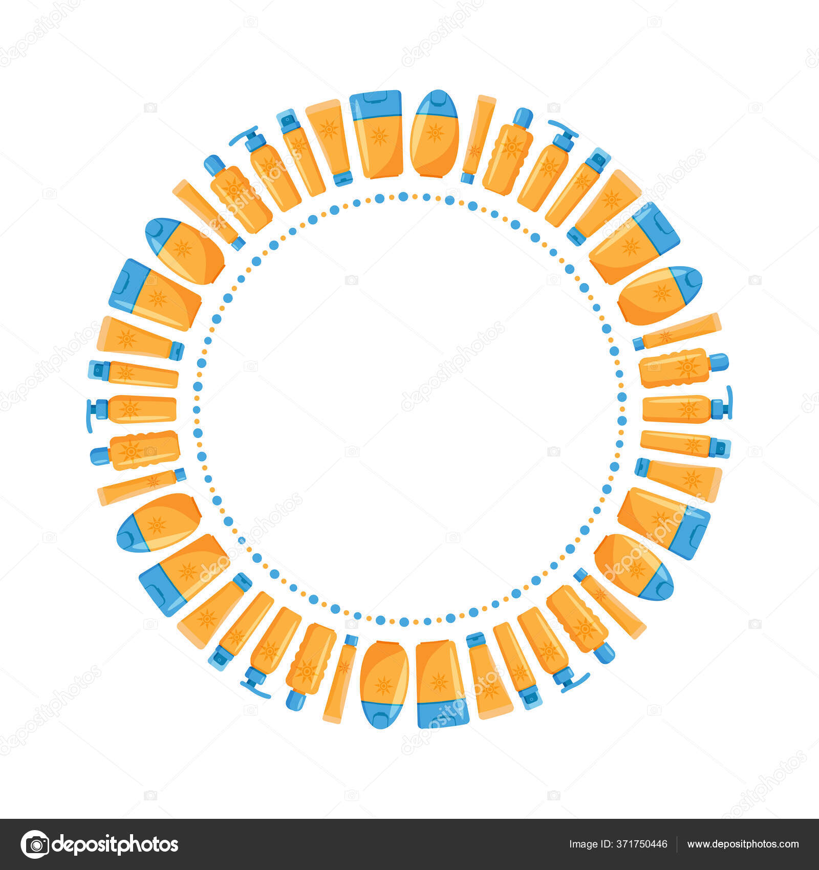 Border Sunscreen Cream Lotion Isolated White Background Protection Skin ...