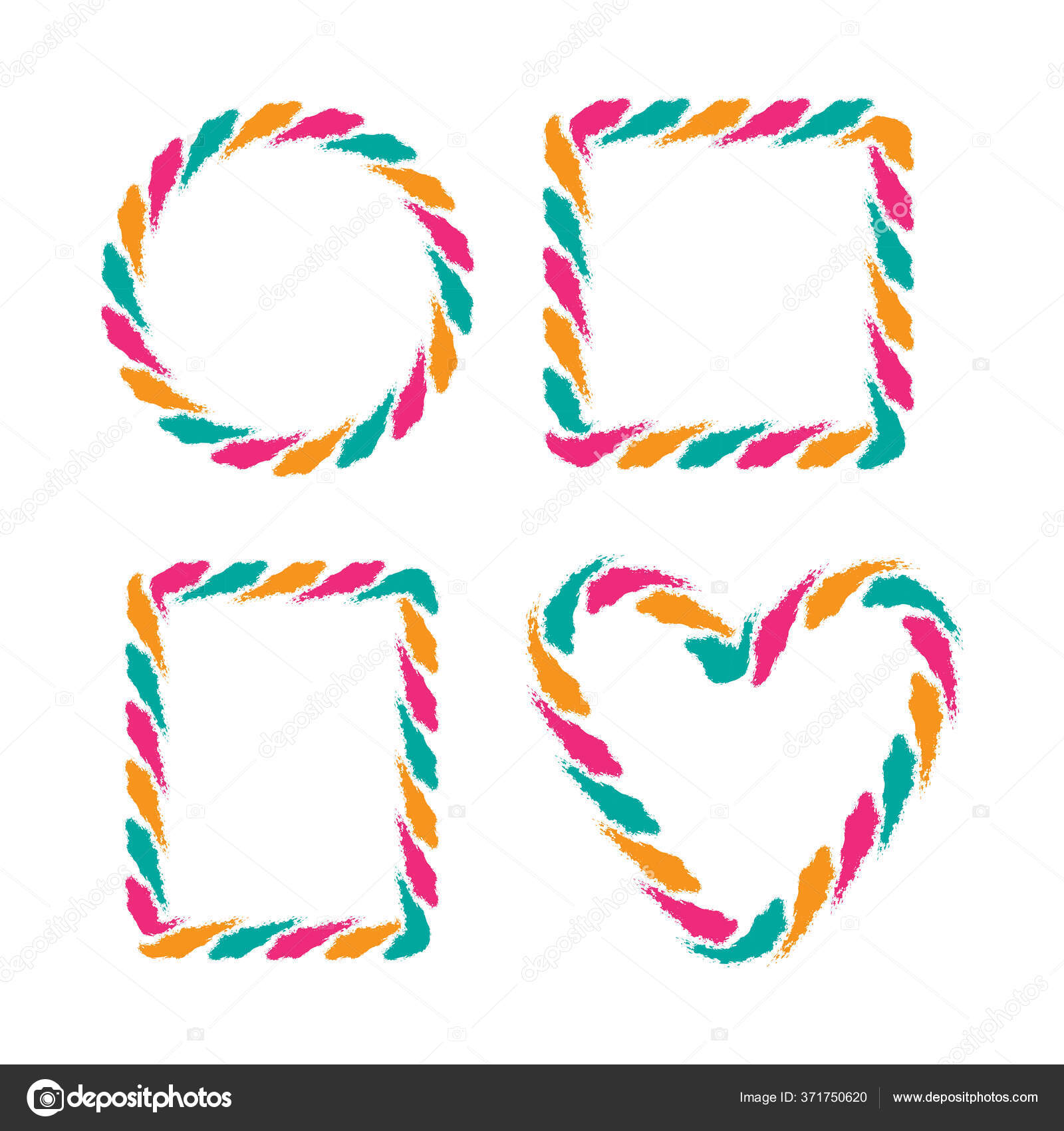 Bright Abstract Borders Set Colorful Strips Template Photo Frame ...