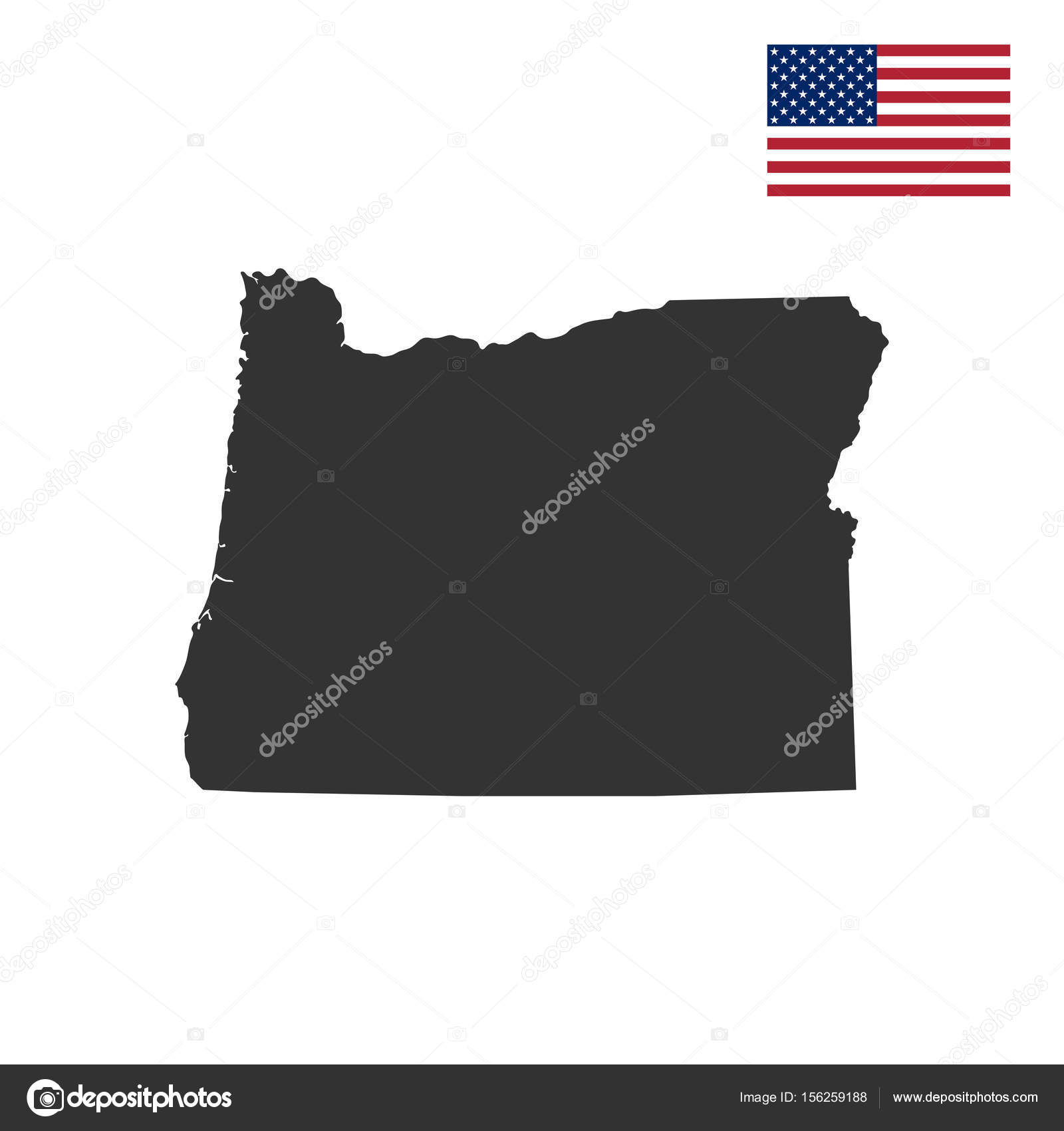 Kort over den amerikanske stat Oregon Stockvektor af ©pavlentii 156259188
