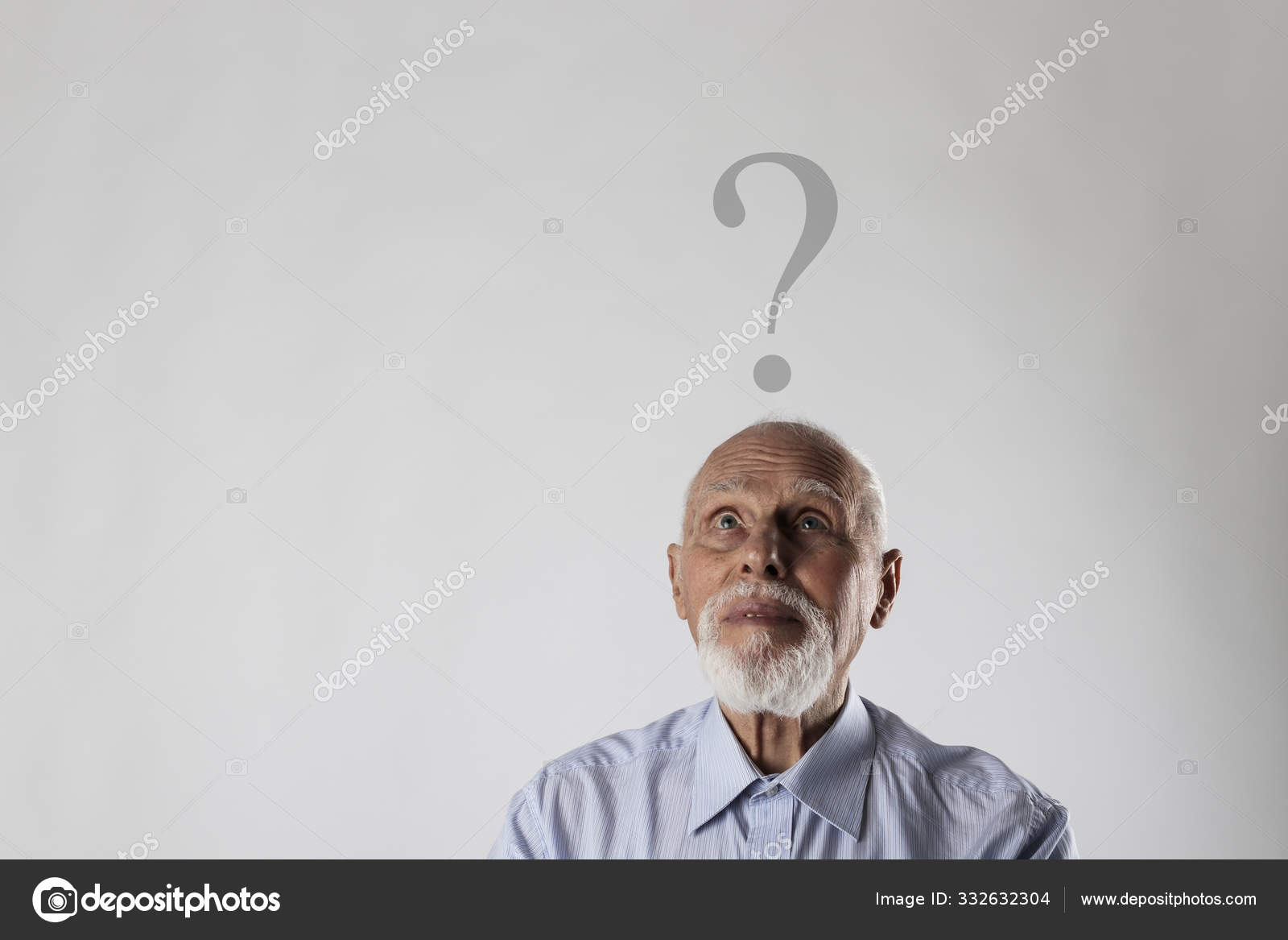 Old man and question mark. Stock Photo by ©maurus 332632304