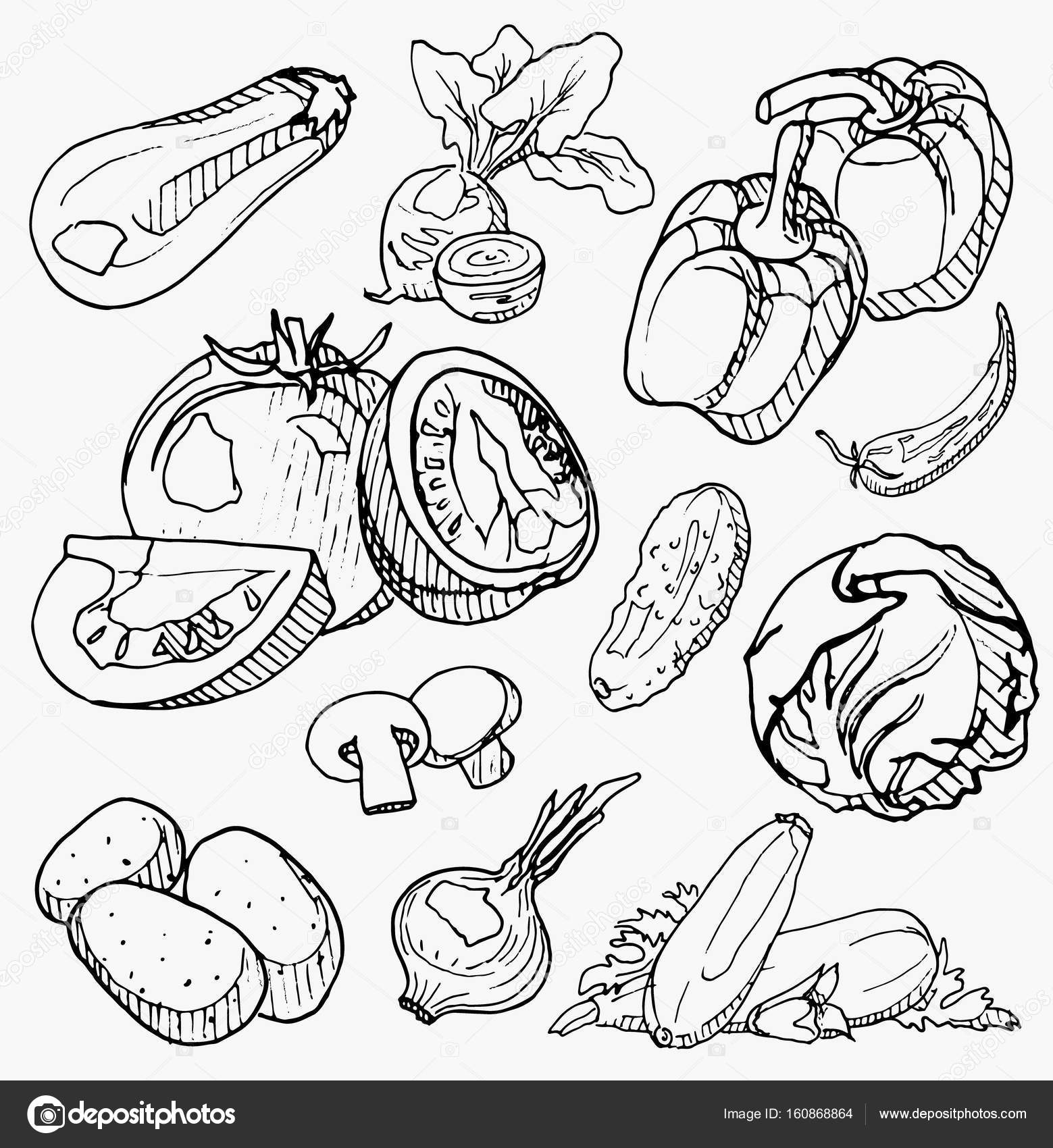 Hand draw Vegetables set Stock Vector Image by ©OksanaPV #160868864