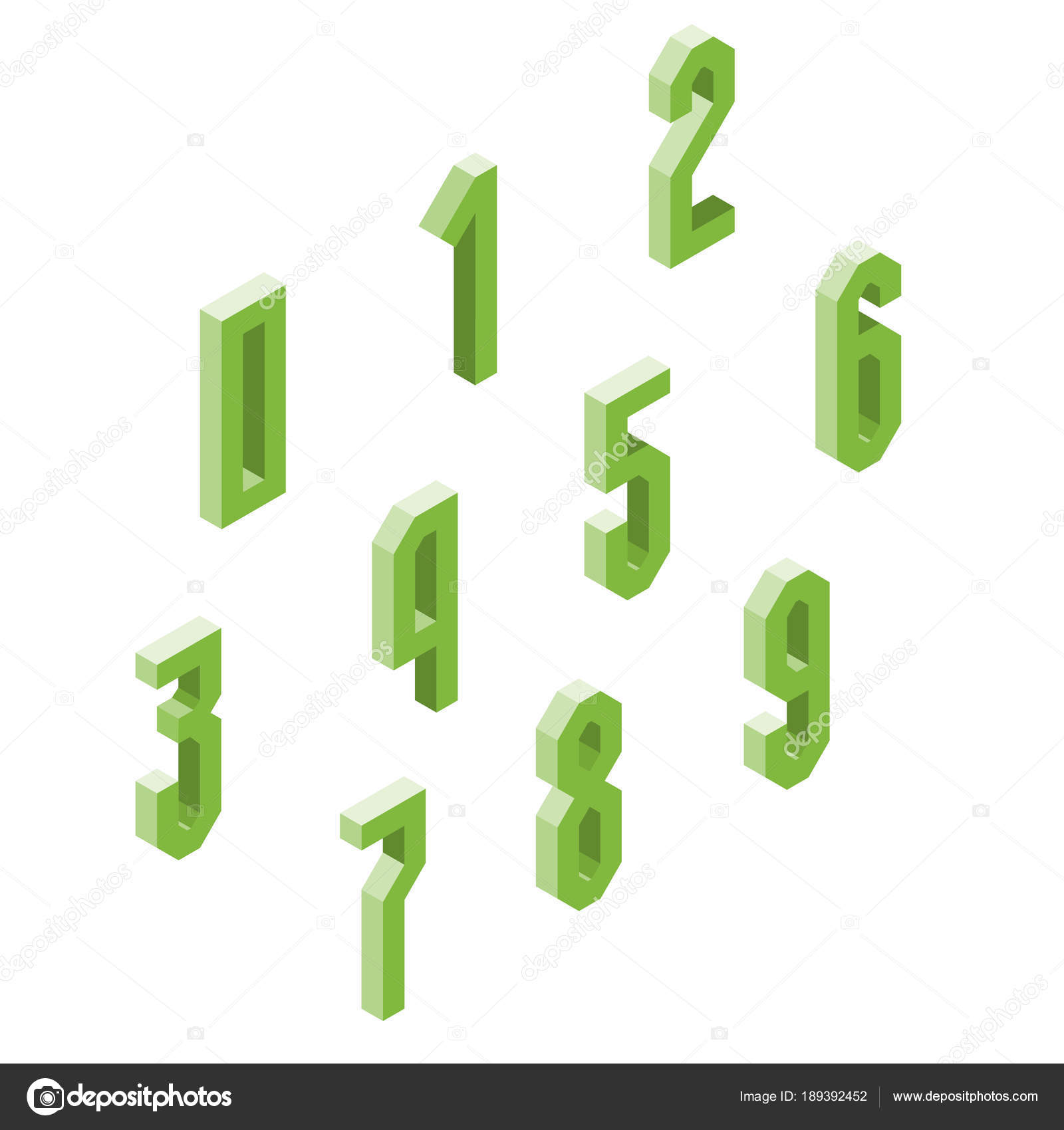 Set of isometric numbers icons, 3d characters — Stock Vector ...