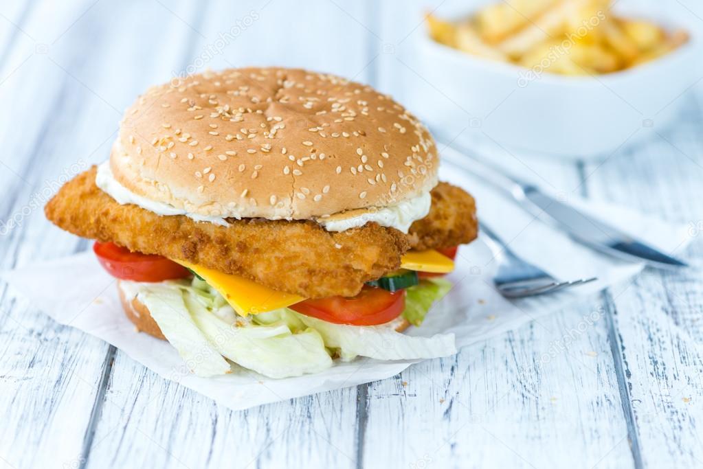 Fresh Fish Burger Stock Photo by ©HandmadePicture 127985542