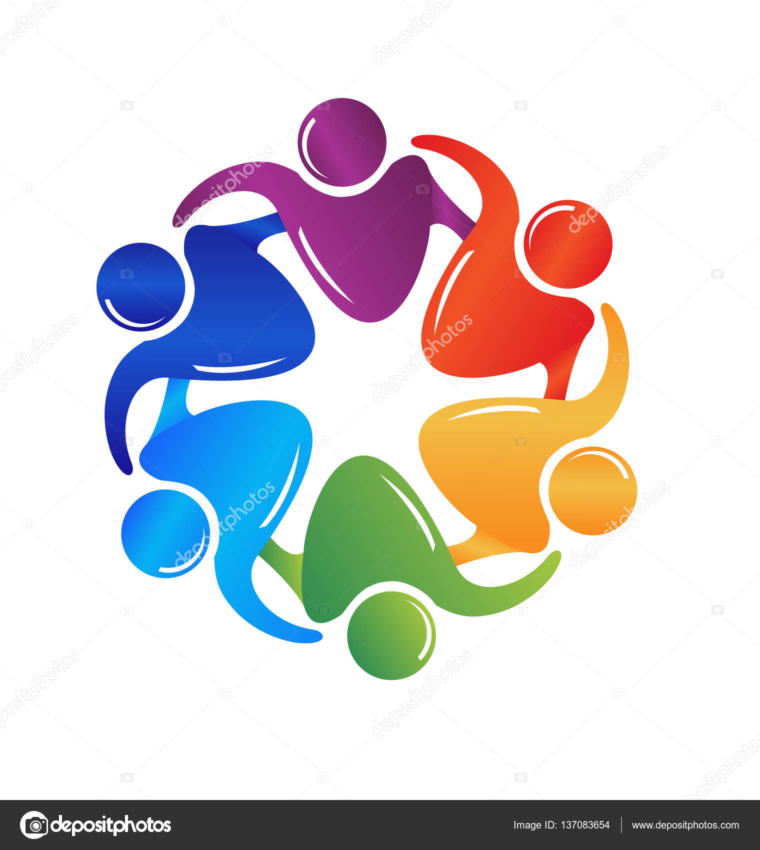 Teamwork hugging people logo Stock Vector by ©Glopphy 137083654