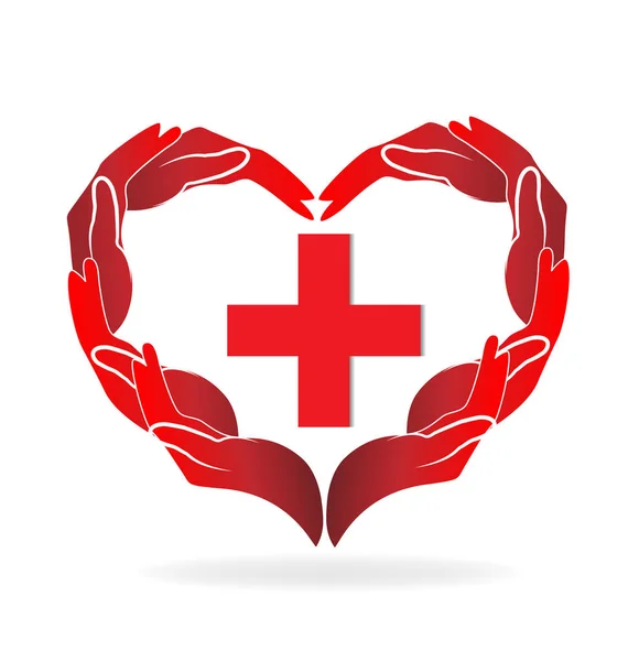 Teamwork hands around colorful logo — Stock Vector © Glopphy #14005715