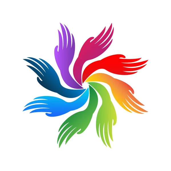 Hands teamwork logo vector Stock Vector by ©Glopphy 34947783