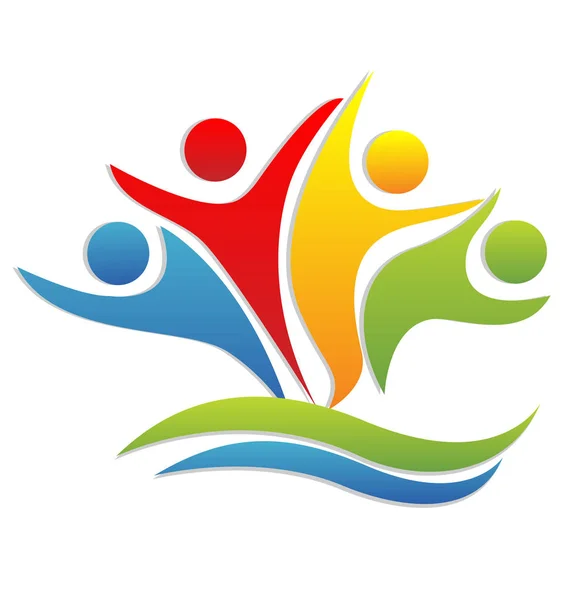 Teamwork happy swooshes people logo Stock Vector Image by ©Glopphy ...