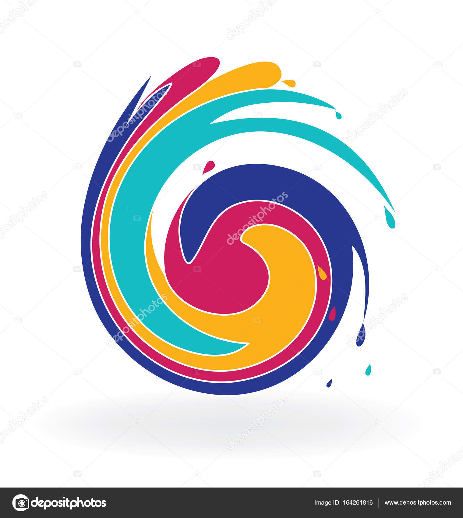 Swirly colorful waves icon logo Stock Vector Image by ©Glopphy #164261816