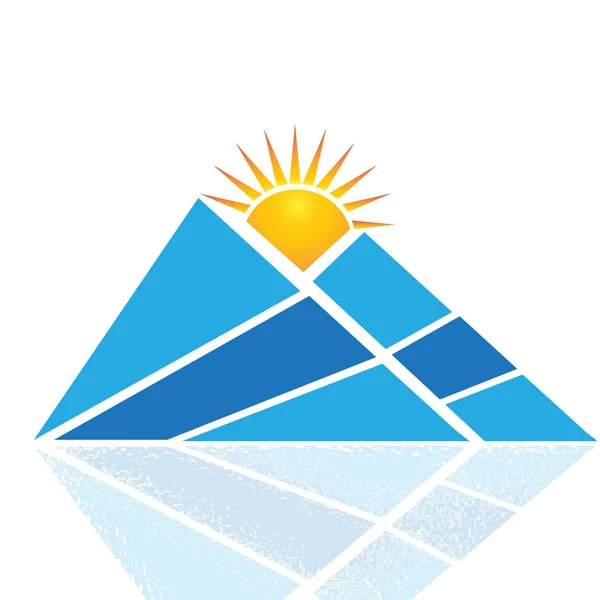 Mountains and sun logo Stock Vector by ©Glopphy 15049283