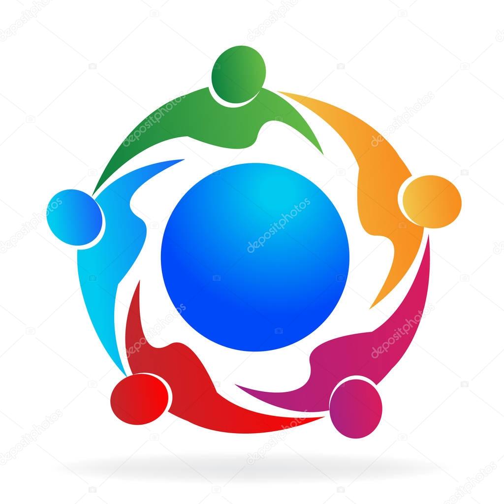 United People Logo Teamwork United People Logo Stock