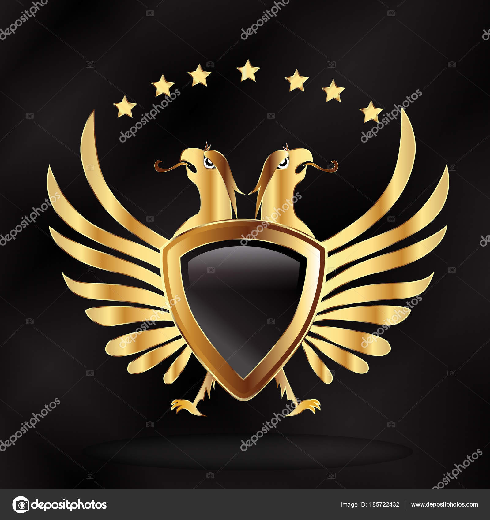 Plantilla De Escudo De Armas Con Alas