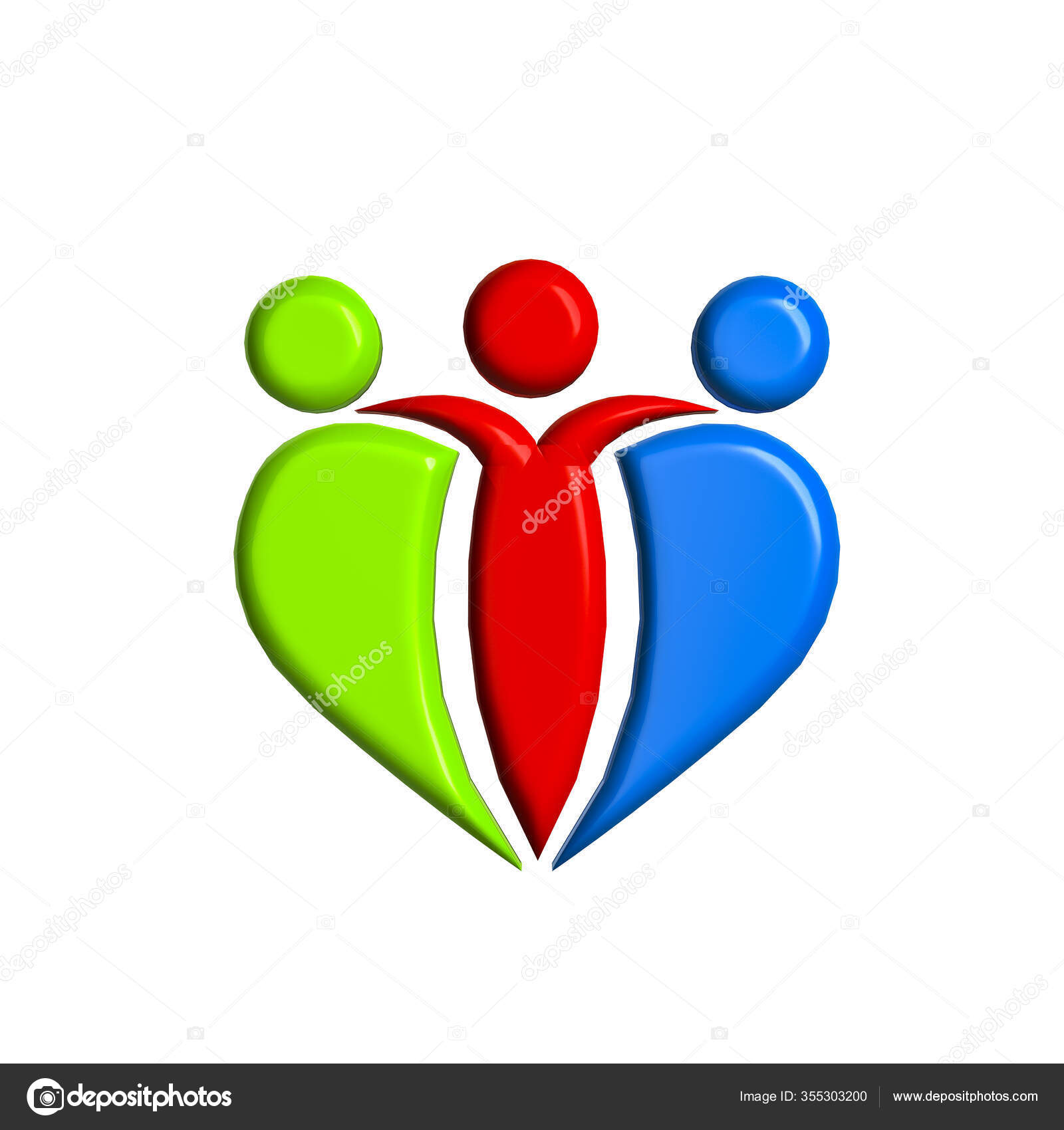 Logo Teamwork Unity Business Friendship People Heart Shape Icon ...