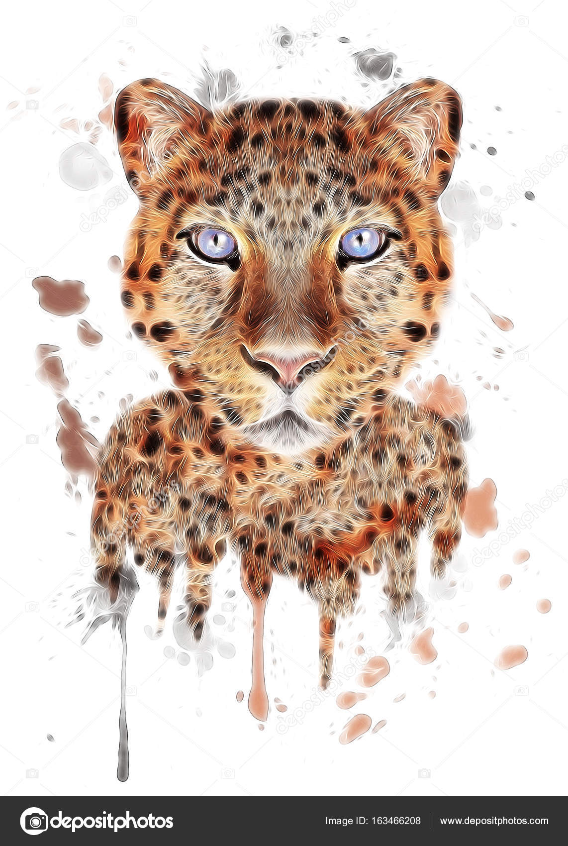 Stylish leopard poster Stock Illustration by ©StudioLondon #163466208
