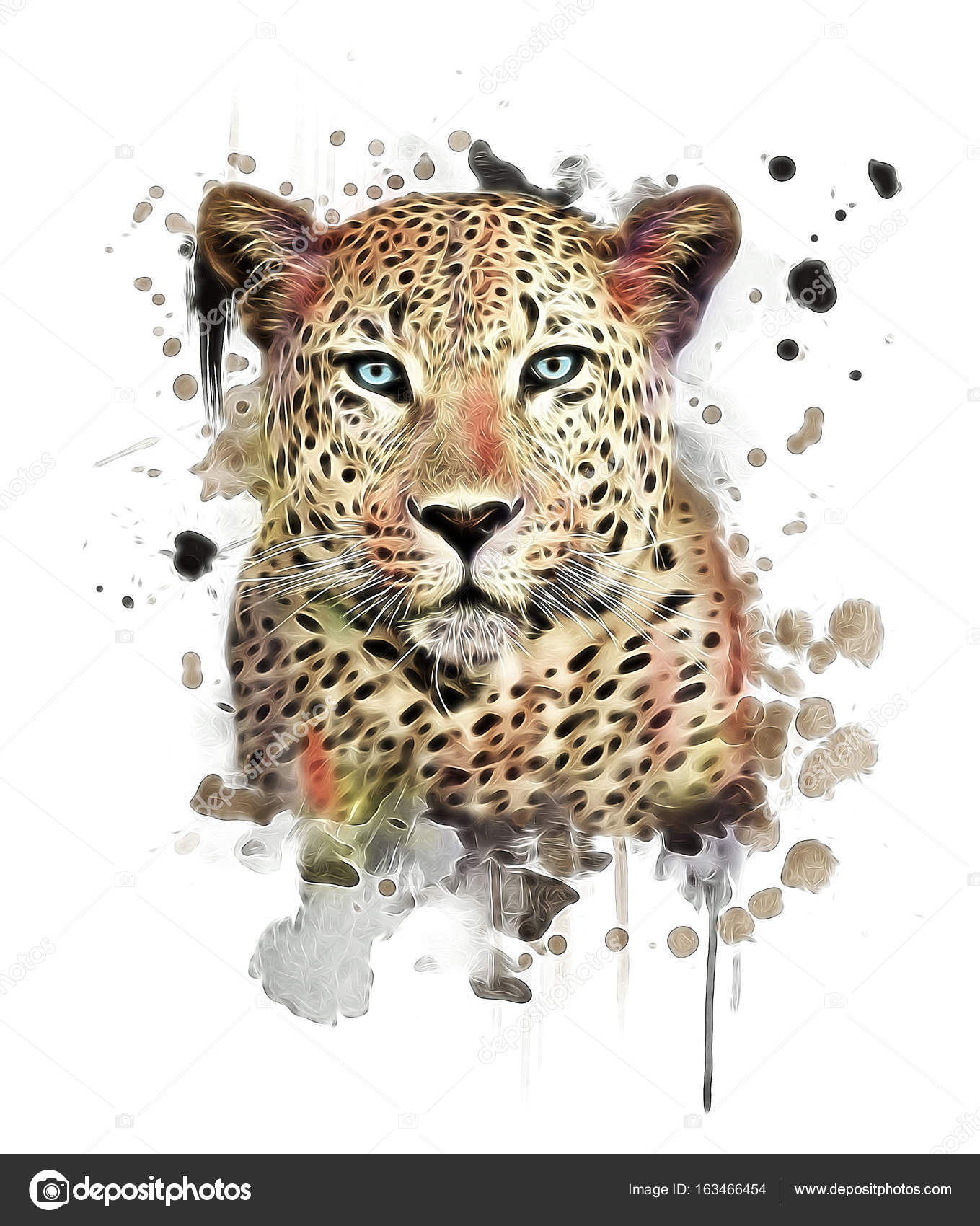 Wild leopard poster Stock Illustration by ©StudioLondon #163466454
