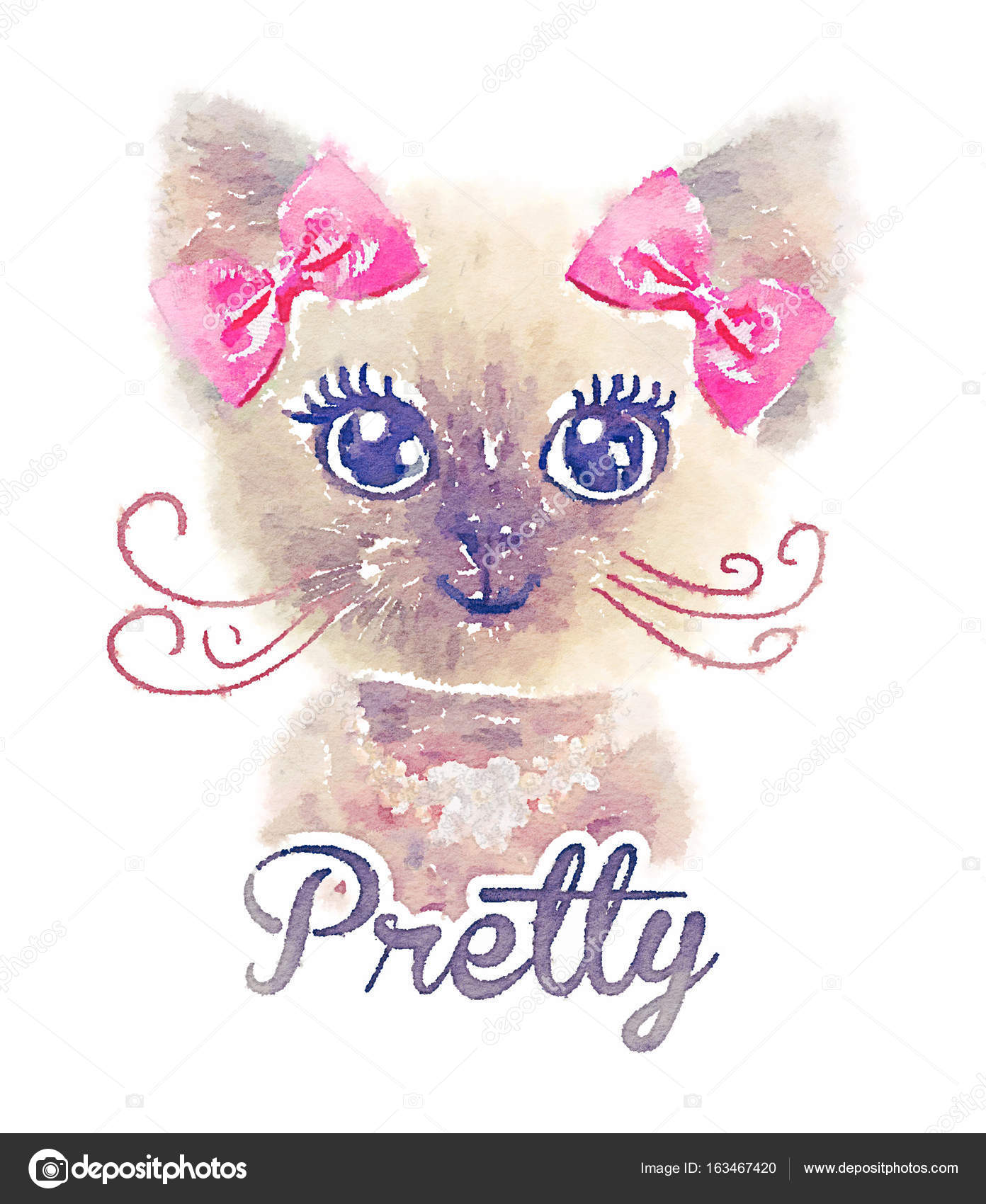 Adorable cat print Stock Illustration by ©StudioLondon #163467420