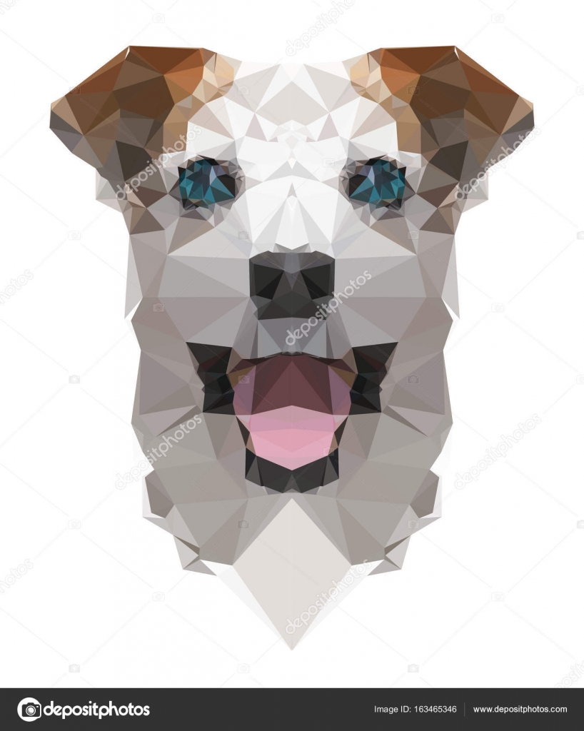 Cute cartoon dog made from triangles Stock Vector Image by ...