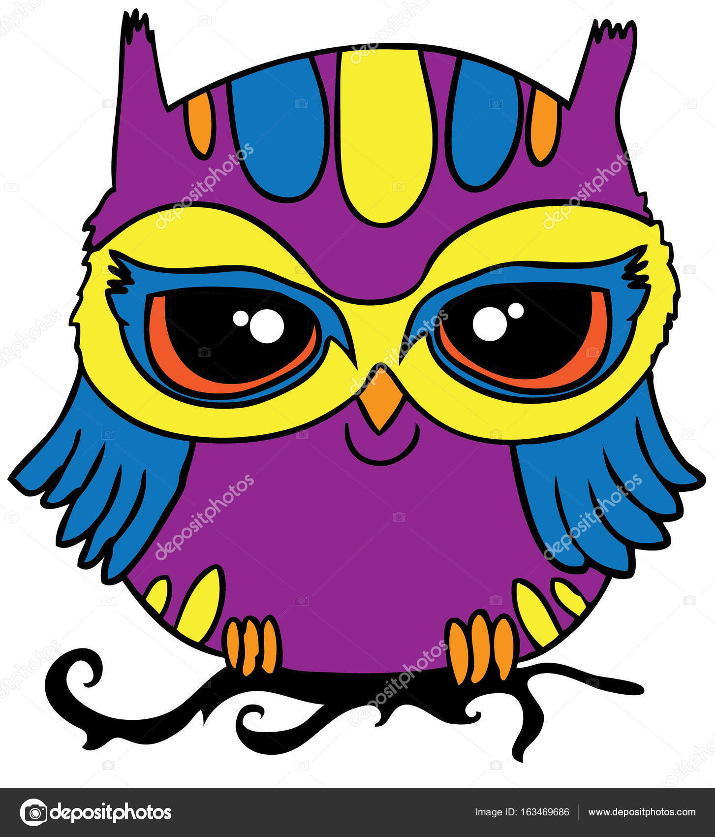 Bonito desenho animado coruja colorida Vetor de stock de ©StudioLondon ...