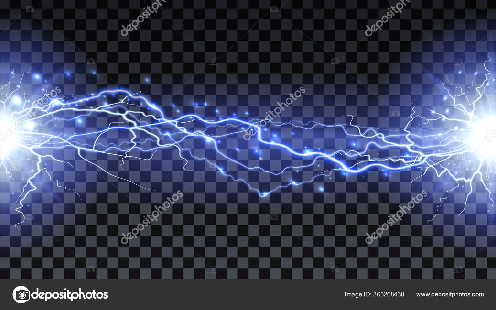 Electric Spark White Background