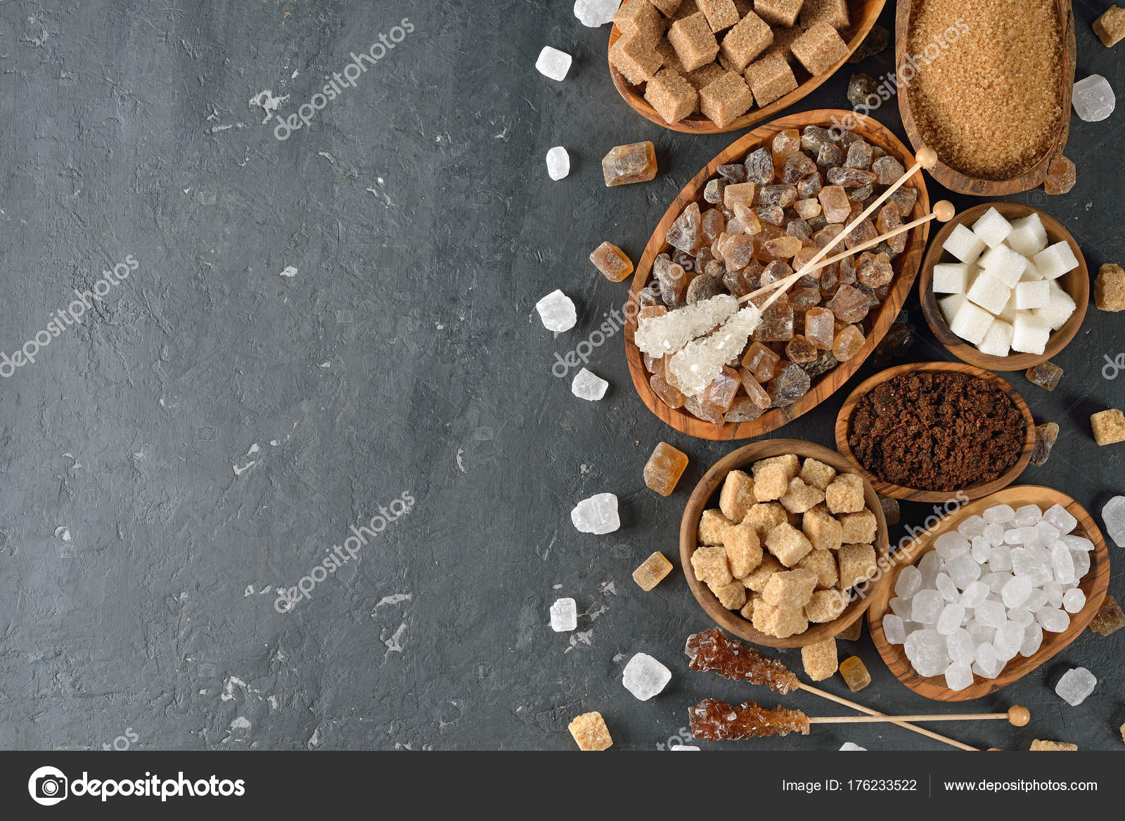 Different types of sugar Stock Photo by ©Olyina 176233522 Different types of sugar Stock Photo by ©Olyina 176233522