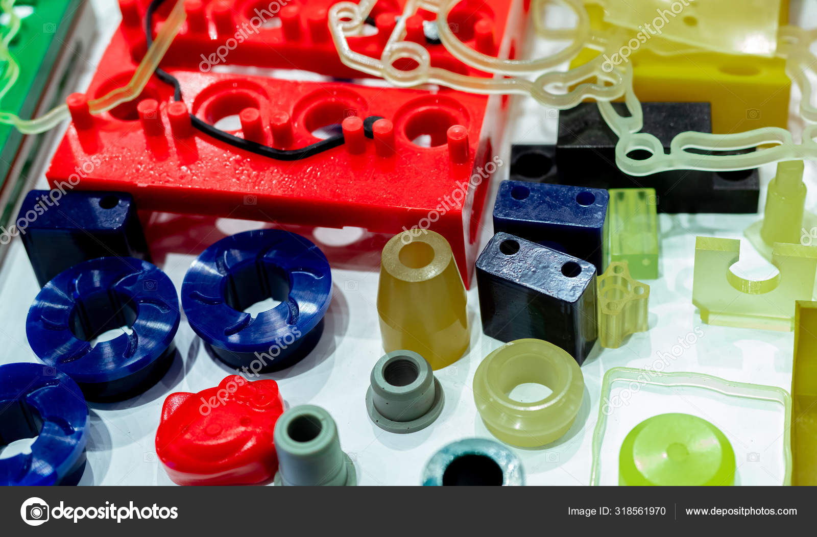 Engineering plastics. Plastic material used in manufacturing industry ...