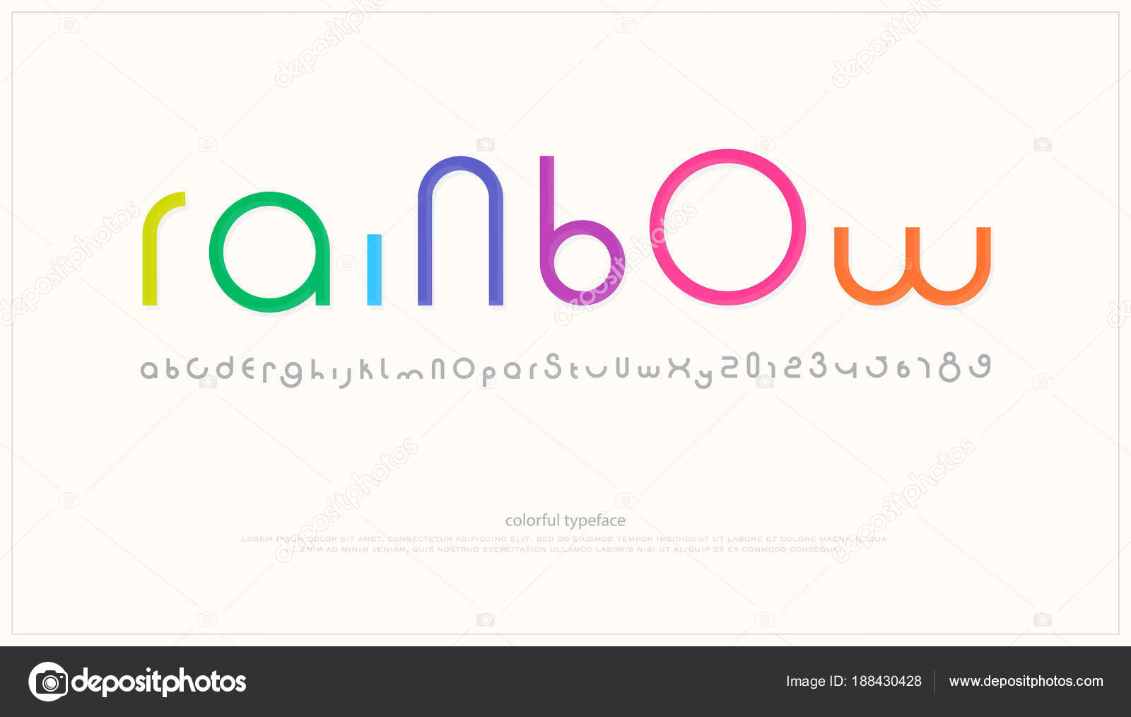 Round style alphabet letters and numbers. vector, minimalistic font ...