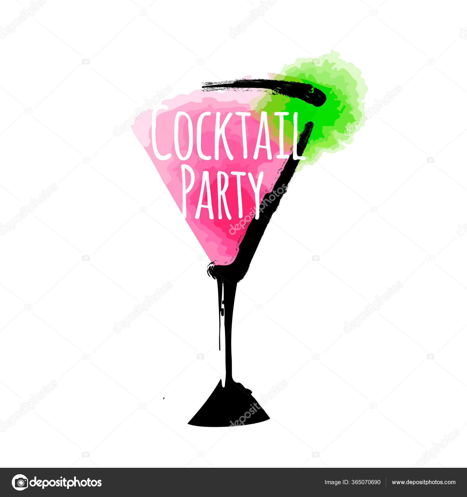Cocktail glasses isolated on white , a cocktail party symbol vector ...