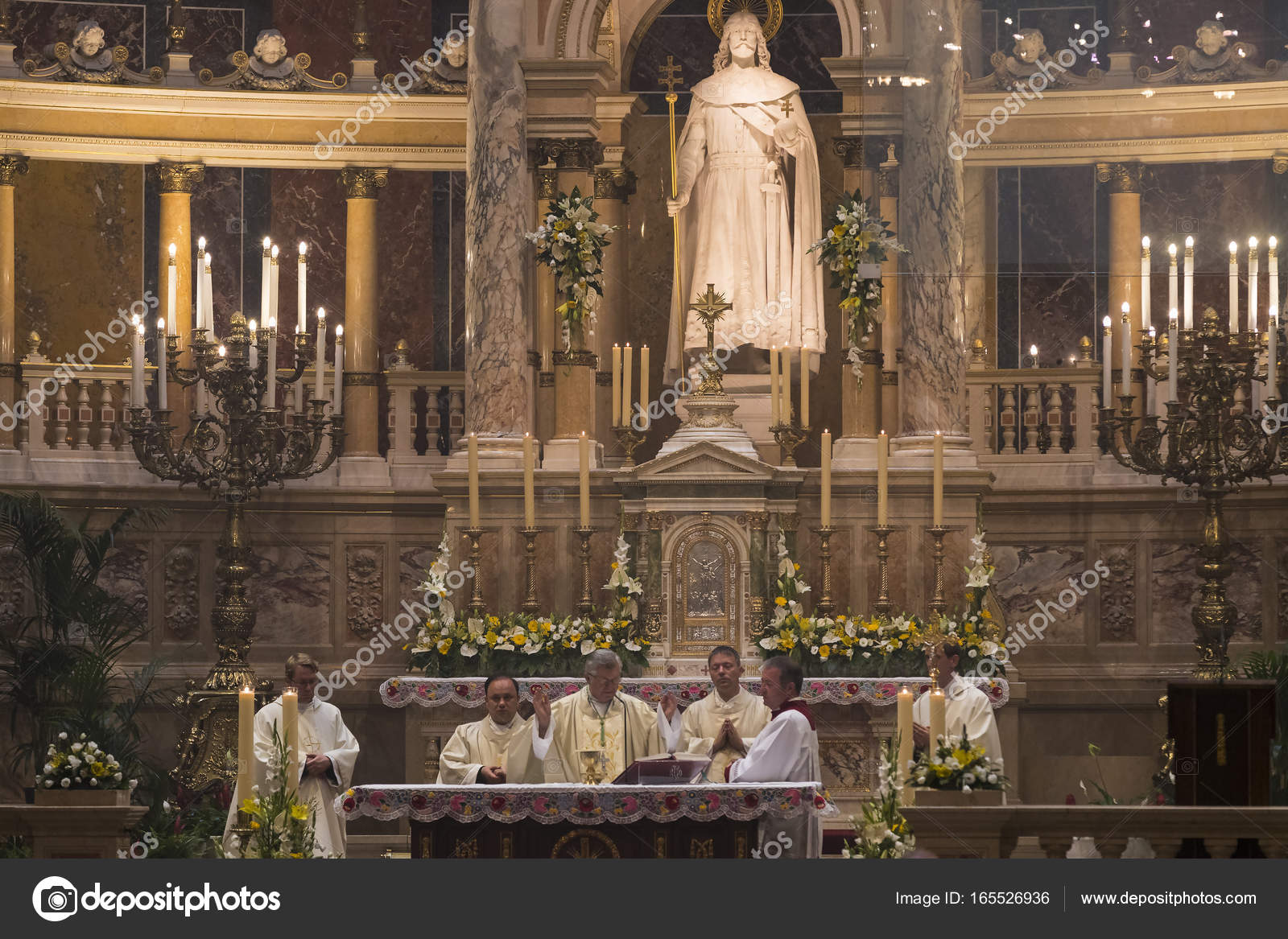 Religious Mass Service in the Basilica of St. Istvan in honor of St ...