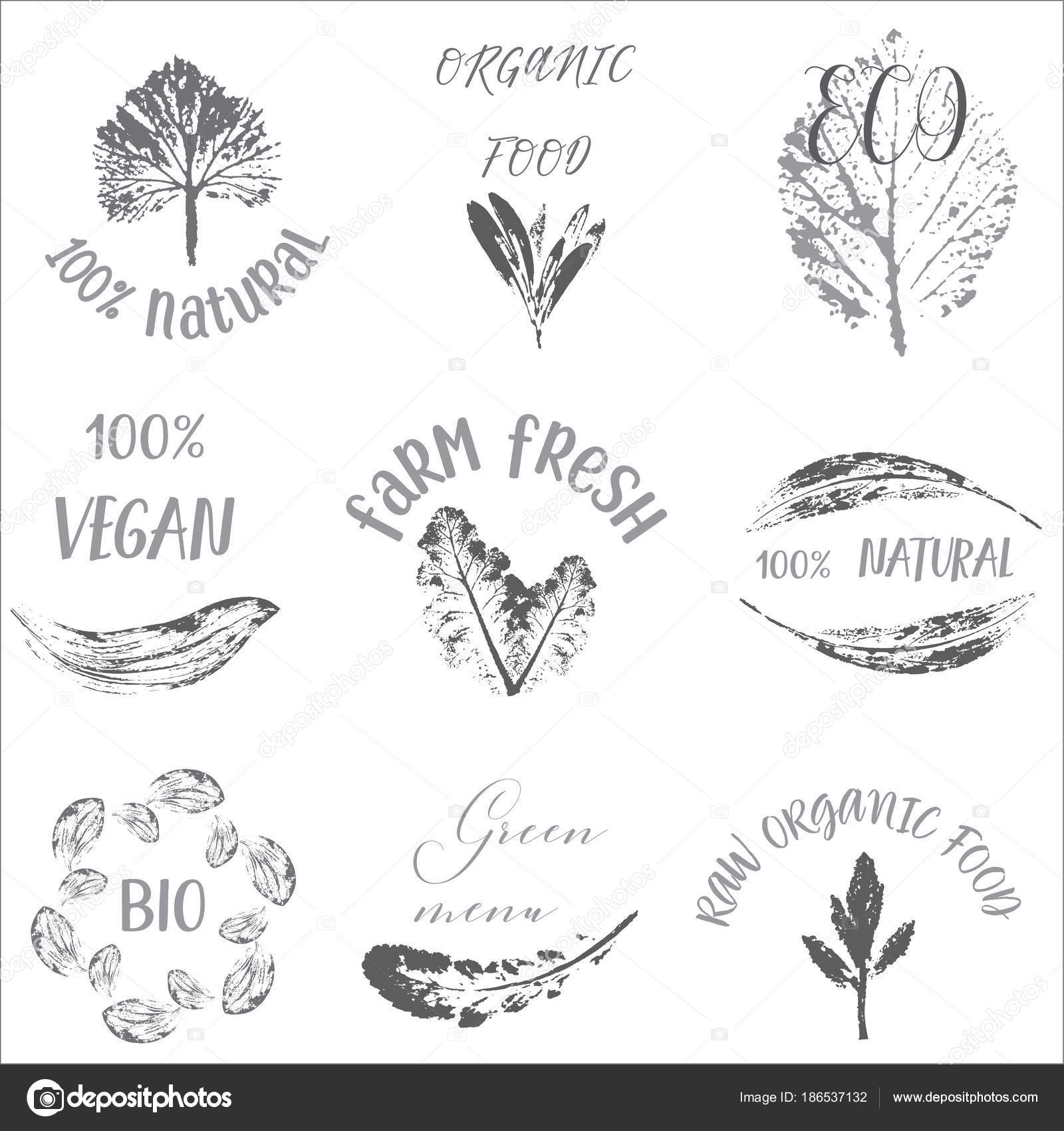 Bio, Ecology, Organic logos and icons, labels, tags. Hand drawn bio ...