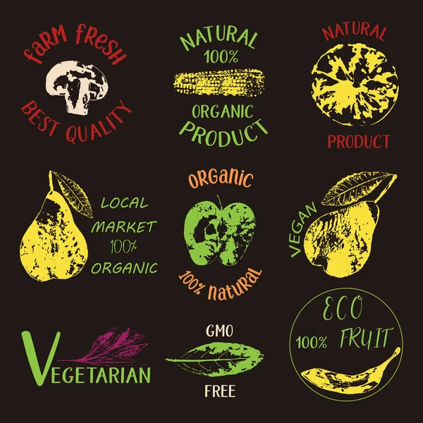 Bio, Ecology, Organic logos and icons, labels, tags. Hand drawn bio ...