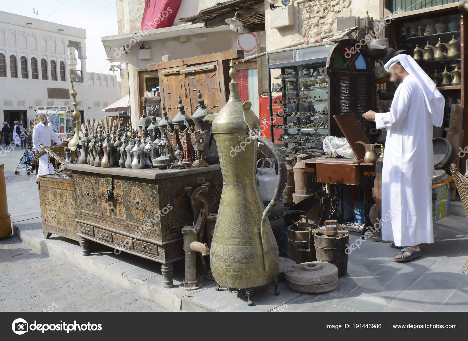 Qatar Doha Bazaar arabic, style, street, travel, – Stock Editorial ...
