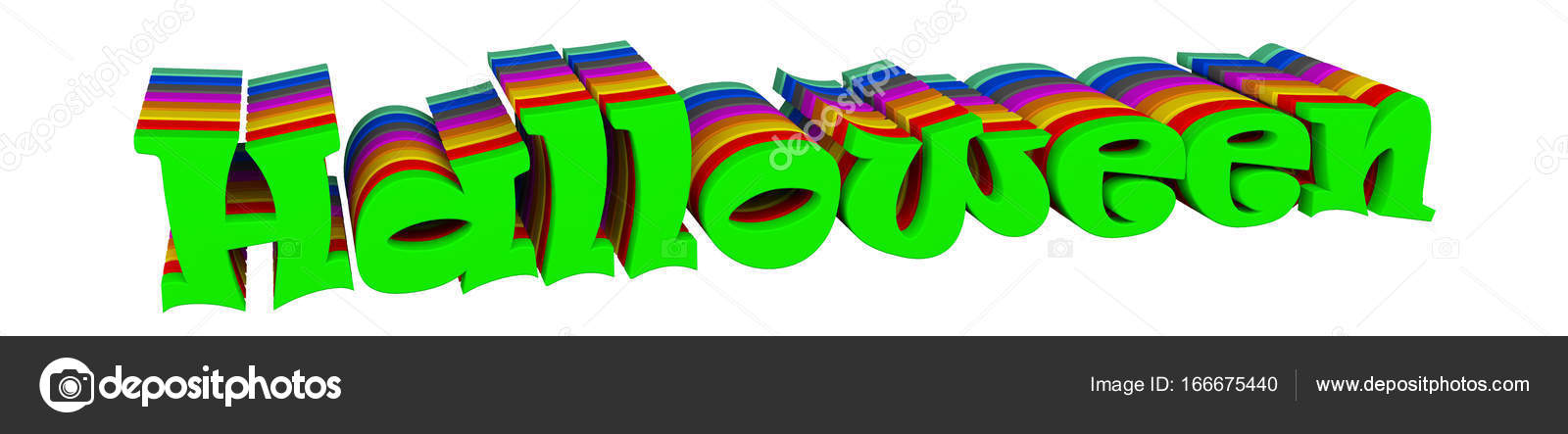 3d image. Text Halloween. Festive text from voluminous letters. — Stock ...