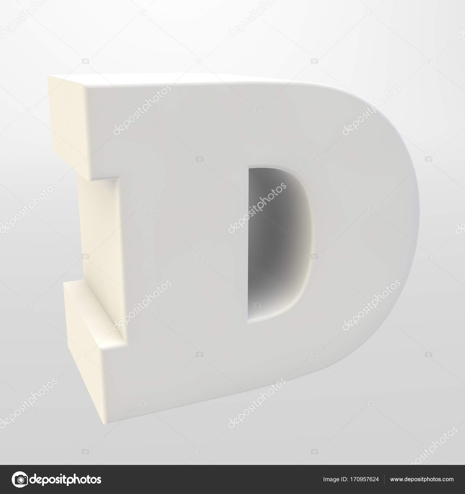 Renderizado 3d. Letras blancas sobre un fondo claro. Letra capital ...